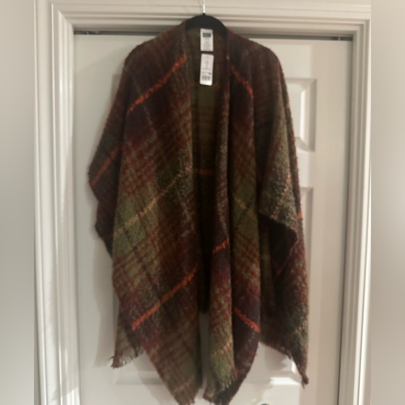 Woolrich | Sweaters | Woolrich Plaid Shawl Wrap | Poshmark